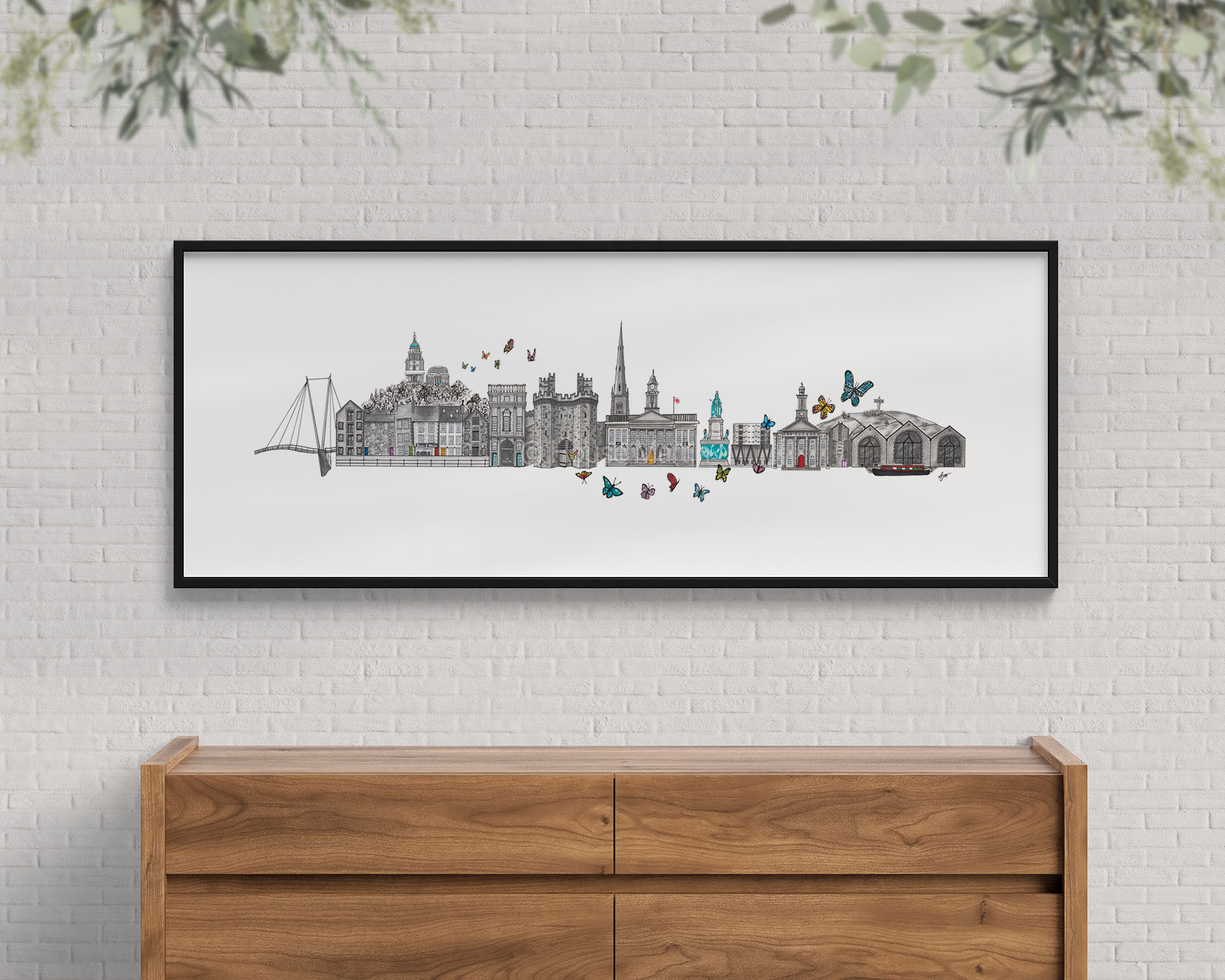 Lancaster Skyline Cityscape Print – housemartinartstudio